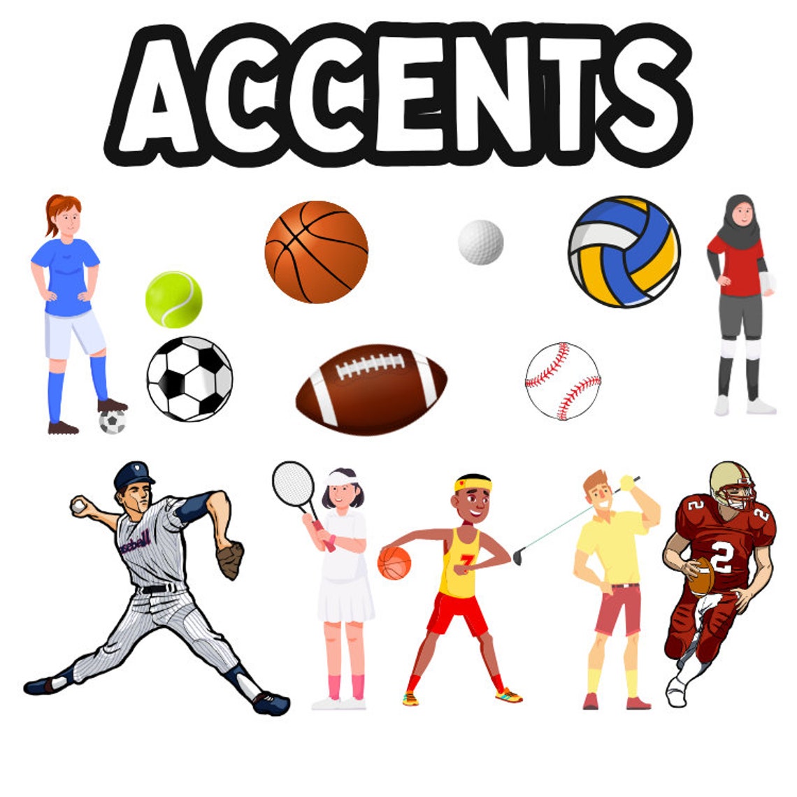 Physical Education Bulletin Board and Door Decor Kit - Sports Team ...