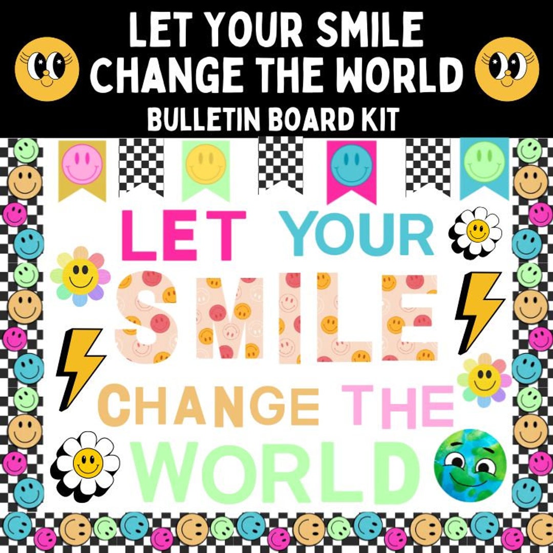Retro Smiley Face Bulletin Board Set for Classroom or - Etsy