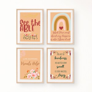 Special Education Classroom Poster Bundle L Boho Decor for Inclusive ...