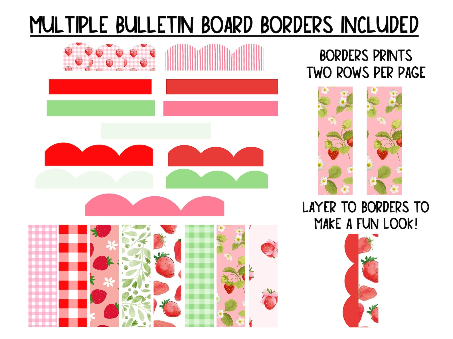 Strawberry Bulletin Board Bundle | Editable Strawberry Classroom Decor ...