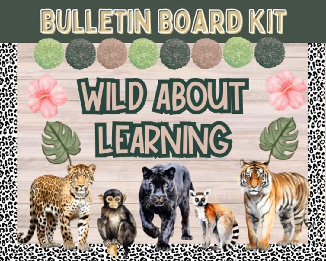 Jungle Bulletin Board Kit L Jungle Bulletin Board Set L Jungle ...