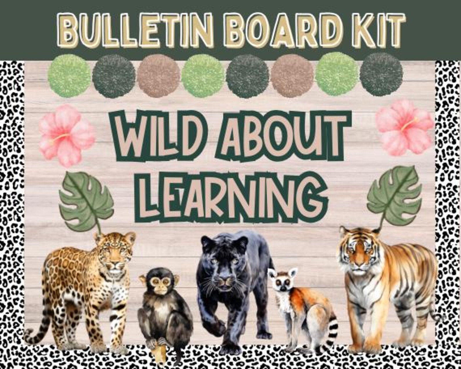 Jungle Bulletin Board Kit L Jungle Bulletin Board Set L Jungle ...