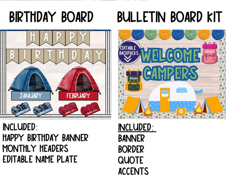 Camping Bulletin Board Bundle | Outdoor Adventure Classroom Decor ...