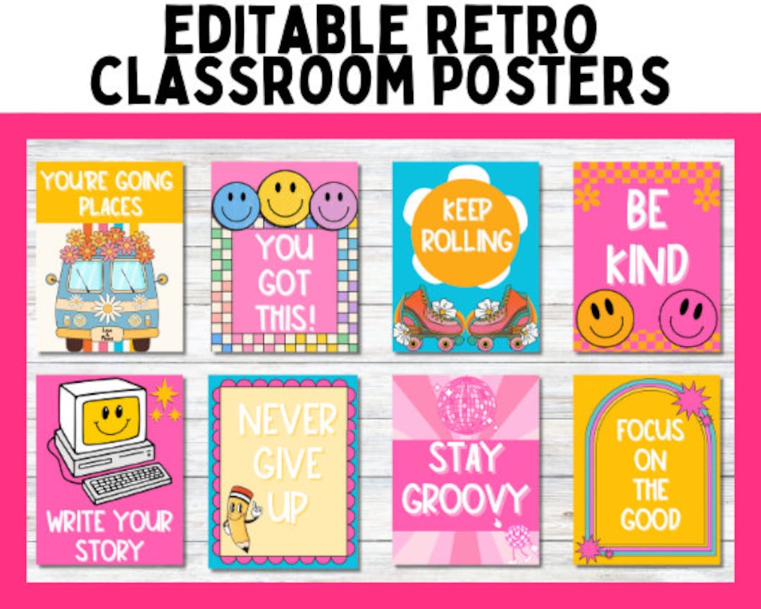 Retro Classroom Decor L Retro Posters for Bulletin Board or Classroom ...