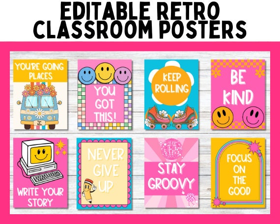 Retro Classroom Decor L Retro Posters for Bulletin Board or Classroom ...