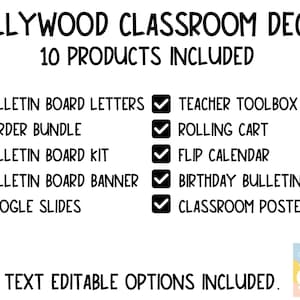 Hollywood Bulletin Board Bundle | Editable Classroom Decor | Movie ...