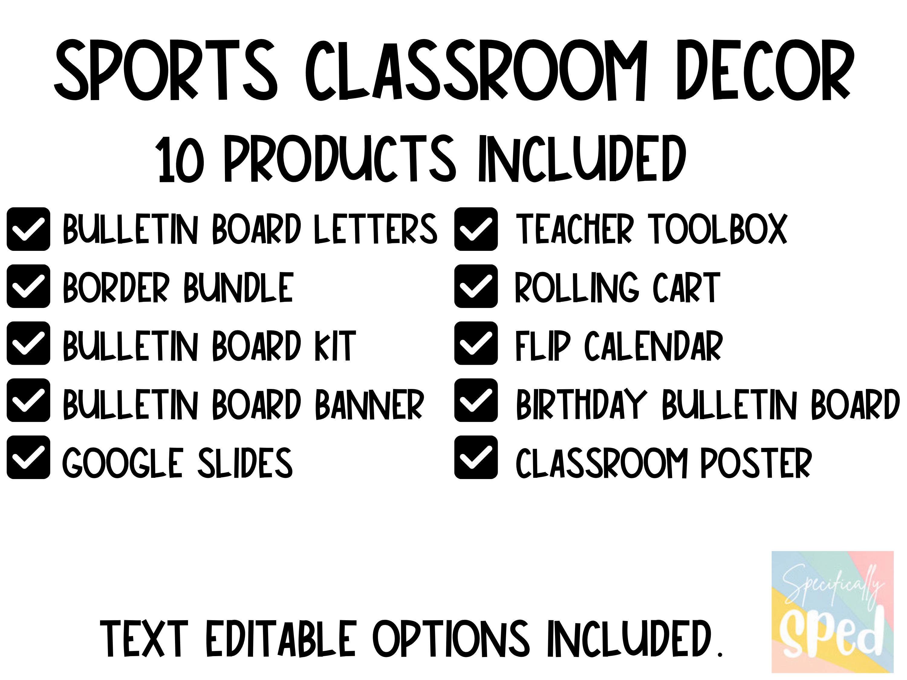 Sports Bulletin Board Bundle | Editable Printable Classroom Decor | All ...