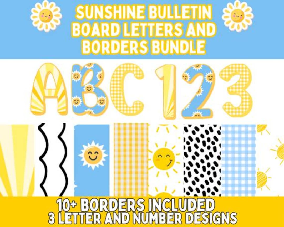 Sunshine Bulletin Board Letters and Borders L Sunshine Door Decor L ...