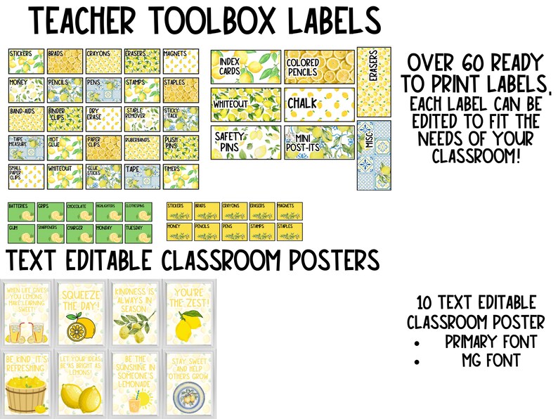 Lemon Bulletin Board Bundle | Editable Classroom Decor | Printable ...