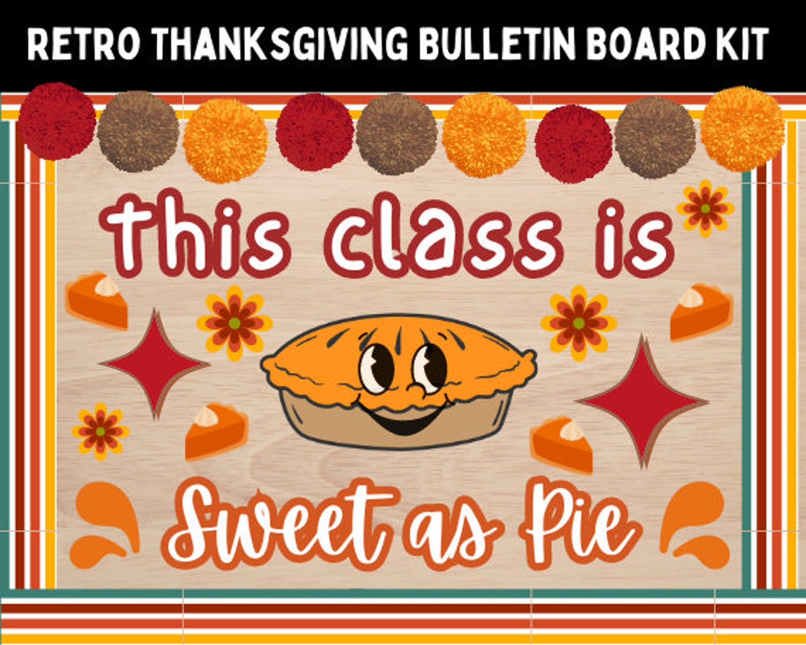 Retro Bulletin Board Kit Bundle for ENTIRE YEAR Disco Class Theme Decor ...