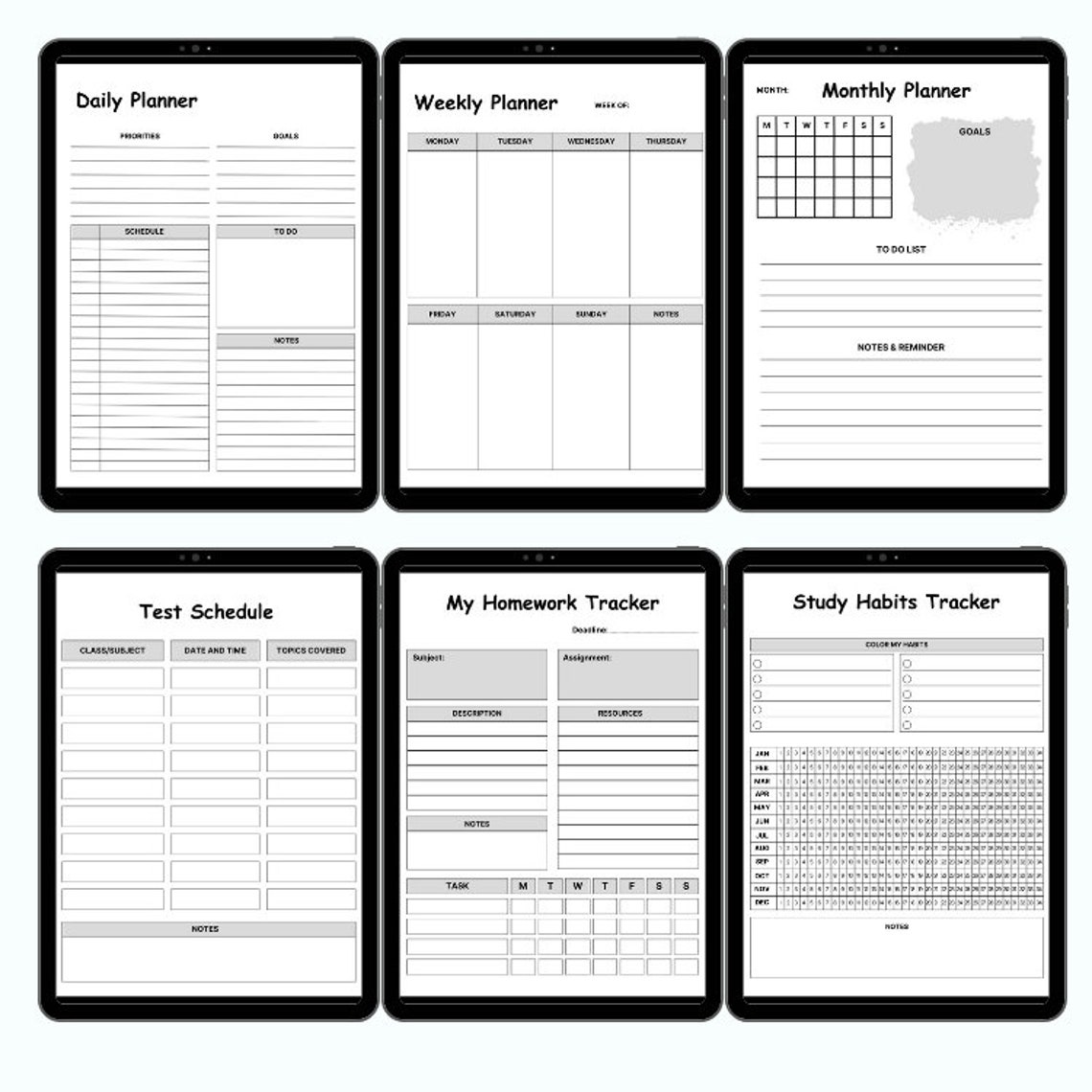 Printable Student Planner: Executive Functioning Assignment - Etsy