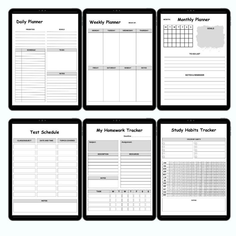 Printable Student Planner: Executive Functioning Assignment - Etsy
