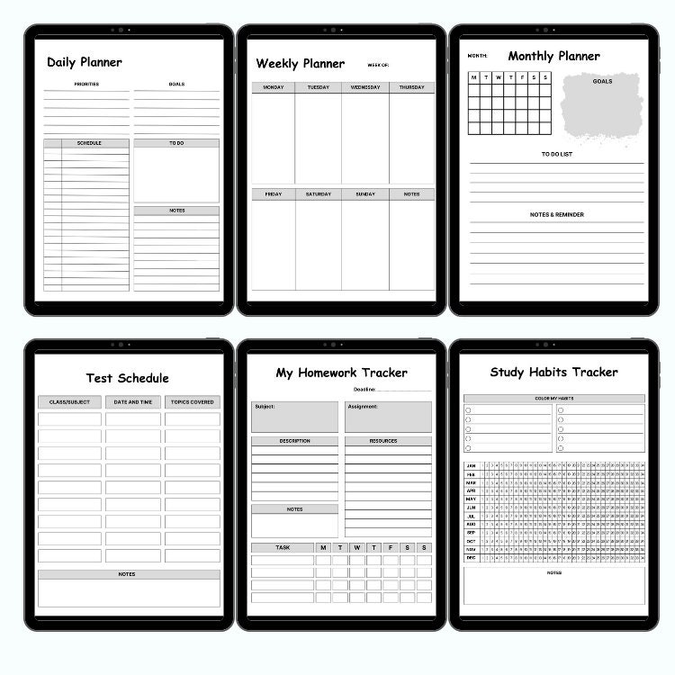 Printable Student Planner: Executive Functioning Assignment - Etsy