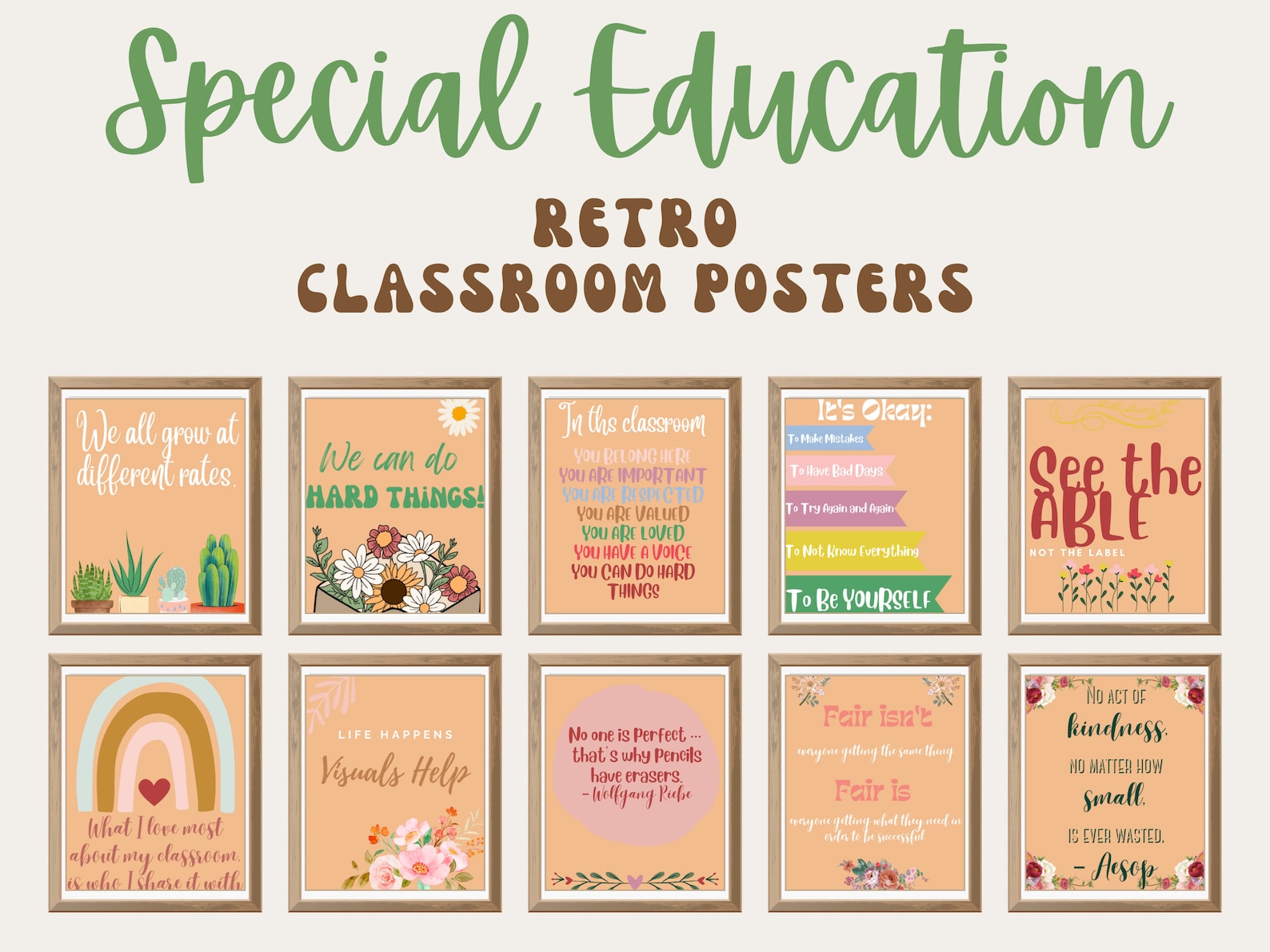 Special Education Classroom Poster Bundle boho Decor - Etsy