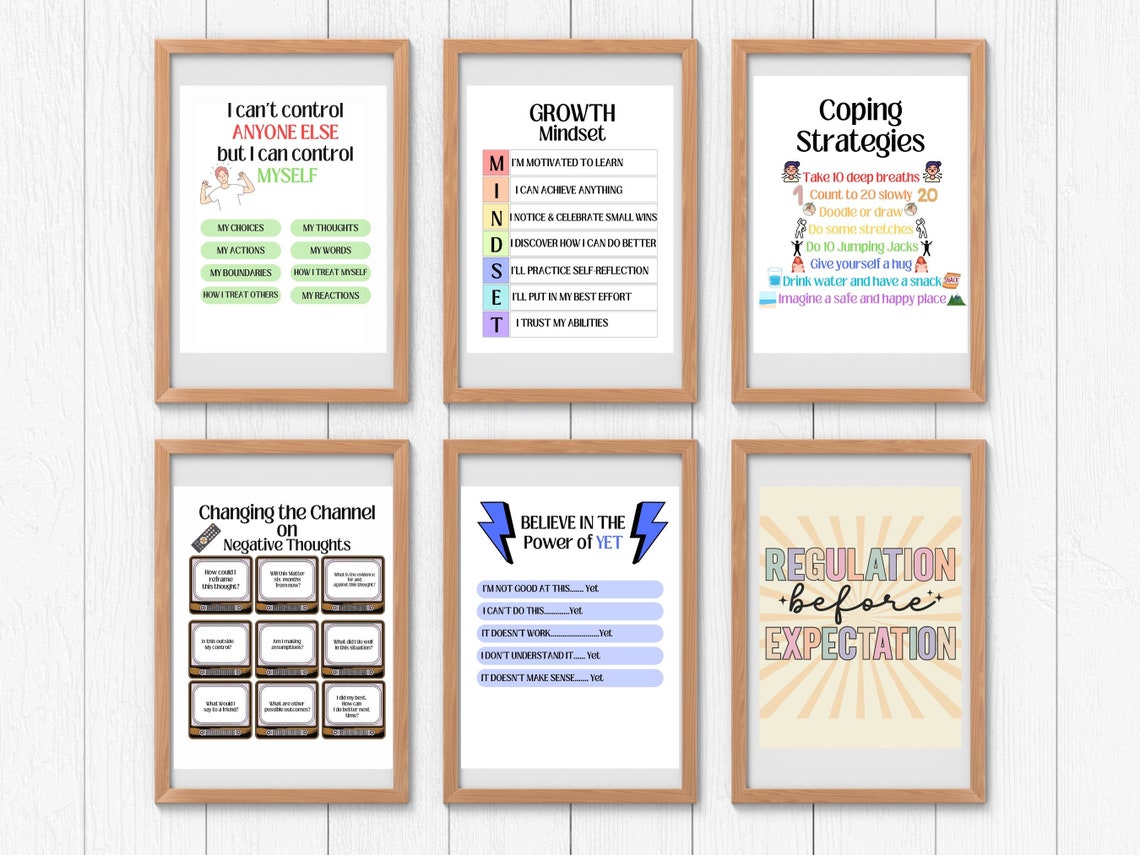 24 Calming Corner Classroom Retro Calm Down Printable Decor Wall Art ...