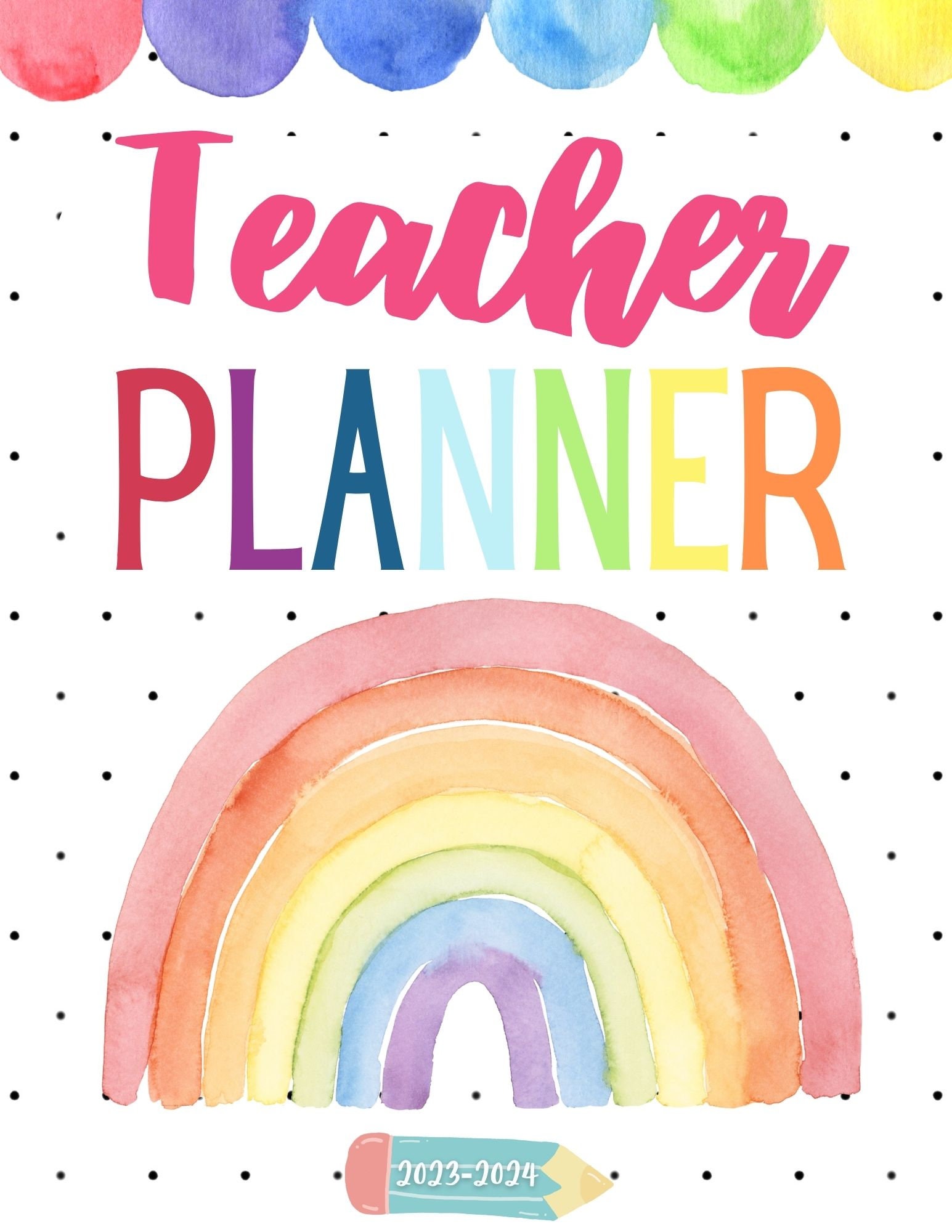 Rainbow Teacher Printable Planner 2023-2024 Academic Planner - Etsy