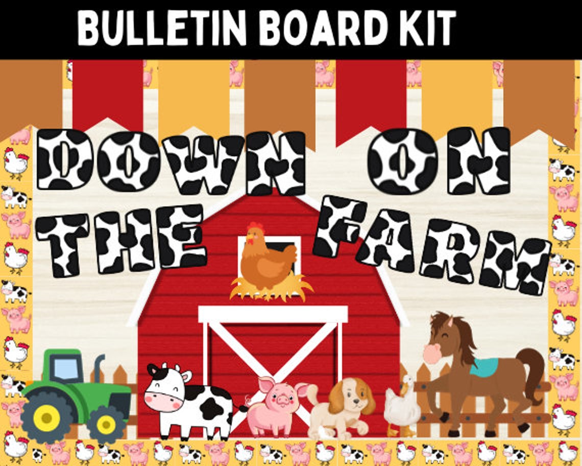 On the Farm Bulletin Board Kit L Kindergarten Decor L Farm Theme L Door ...