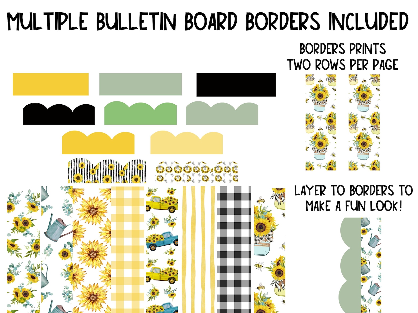 Sunflower Bulletin Board Bundle | Editable Classroom Decor | Bright ...