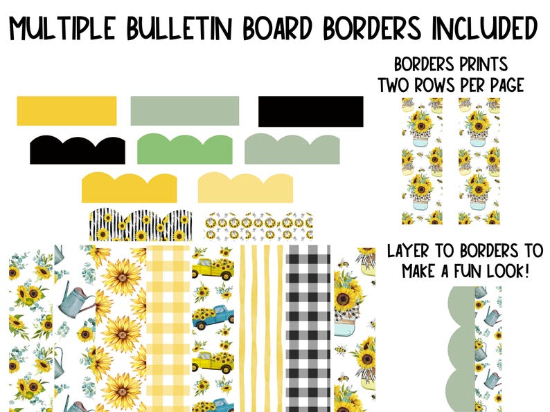 Sunflower Bulletin Board Bundle | Editable Classroom Decor | Bright ...