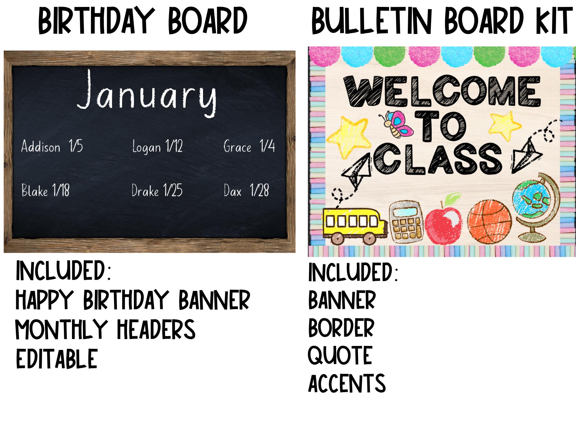 Chalkboard Bulletin Board Bundle | Editable Printable Classroom Decor ...