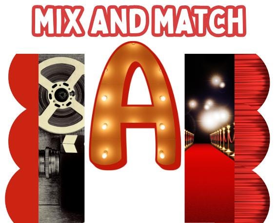 Hollywood Bulletin Board Letters and Borders L Hollywood Door Decor L ...