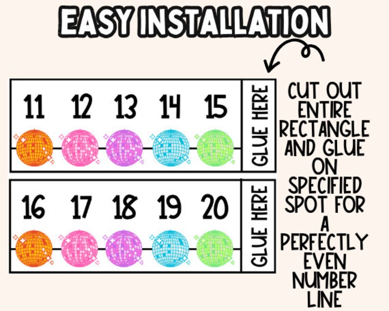 Groovy Number Line -20 to 120 L Retro Number Line Including Negatives ...