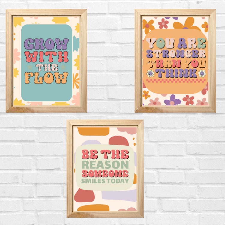 Retro Classroom Inspirational Posters Set of 10 'be the Reason Somone ...