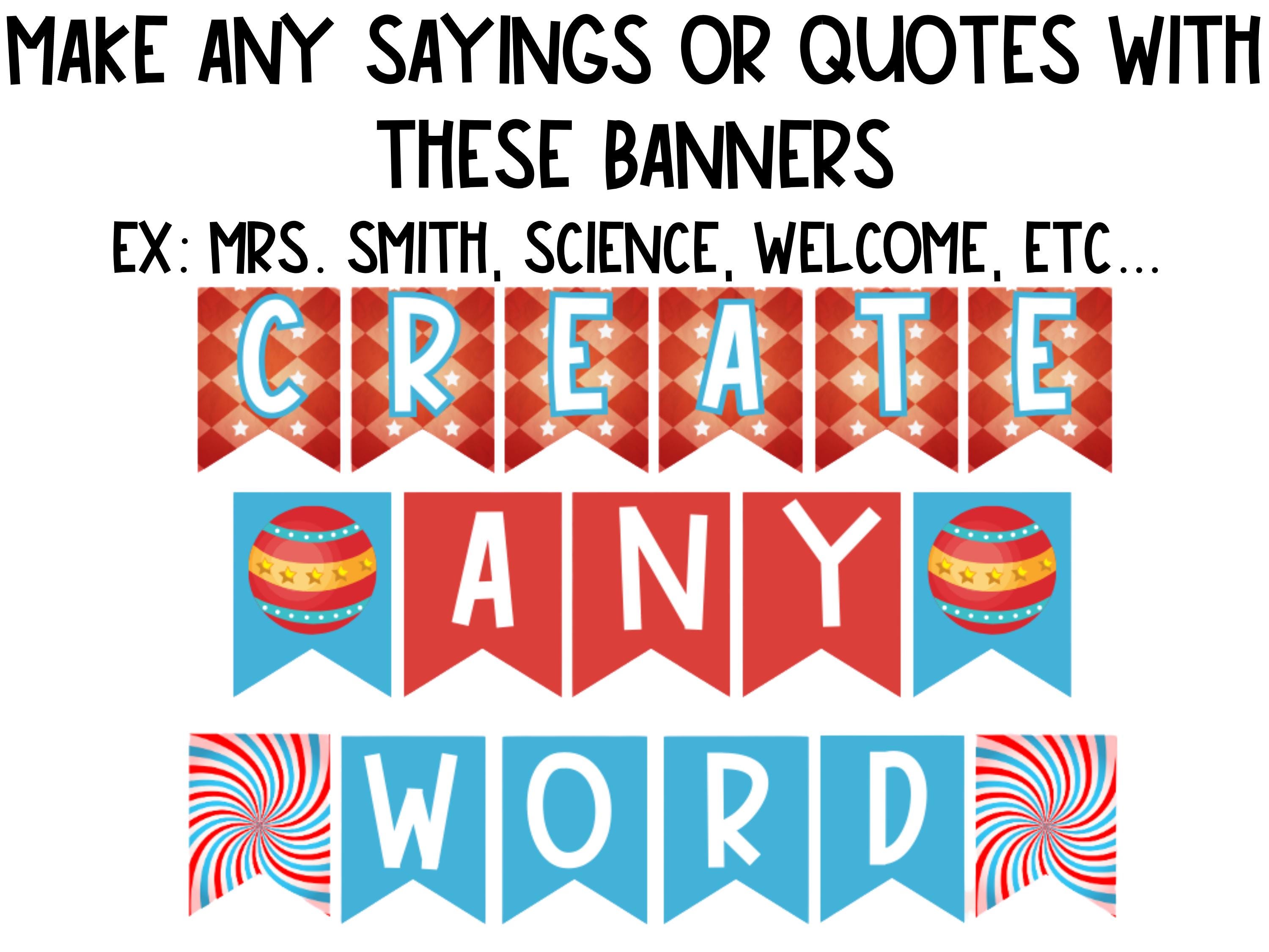 Circus Bulletin Board Bundle | Editable Classroom Decor | Big Top Theme ...