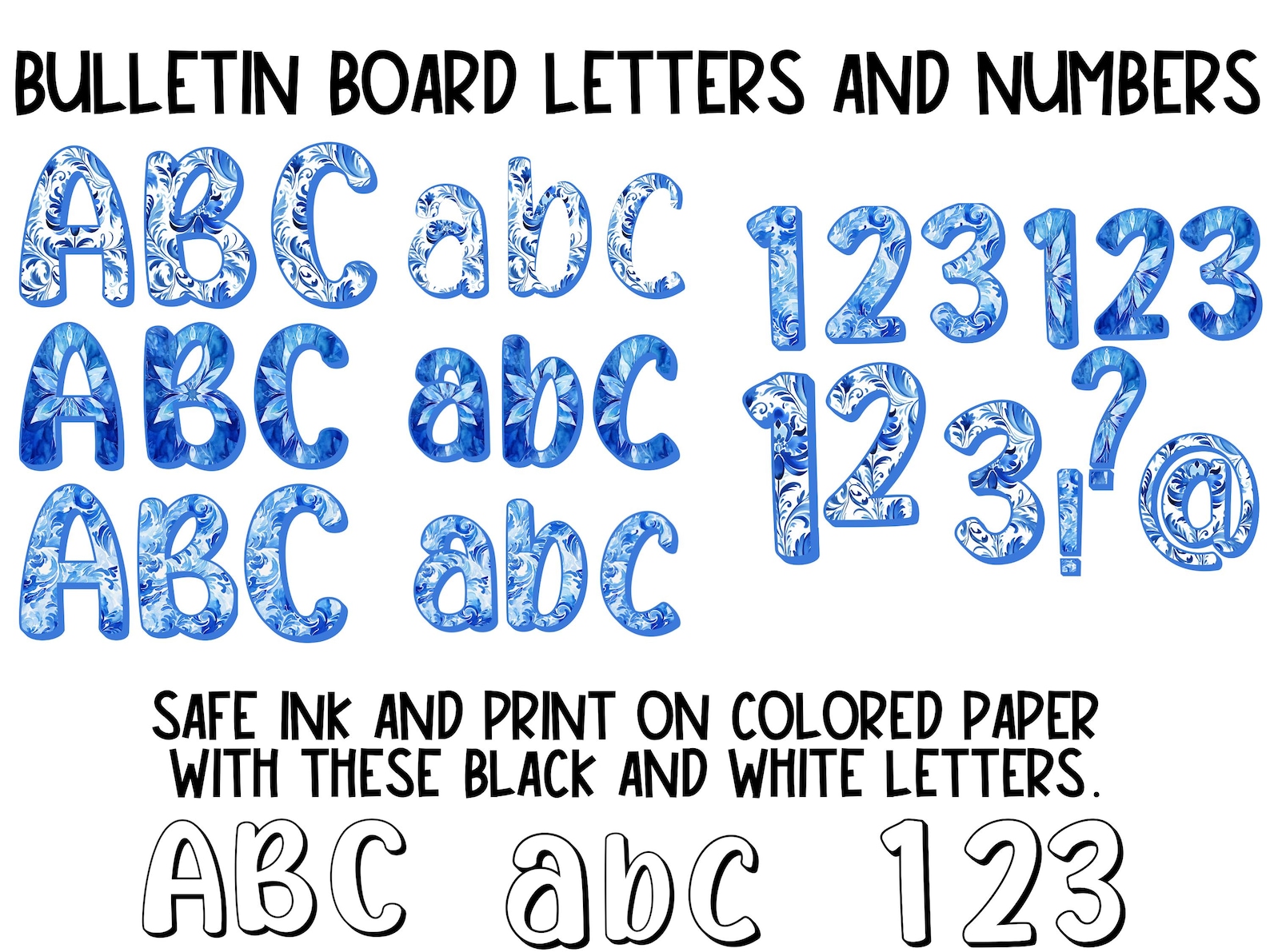 Blue Floral & Mosaic Bulletin Board Bundle | Editable Classroom Decor ...