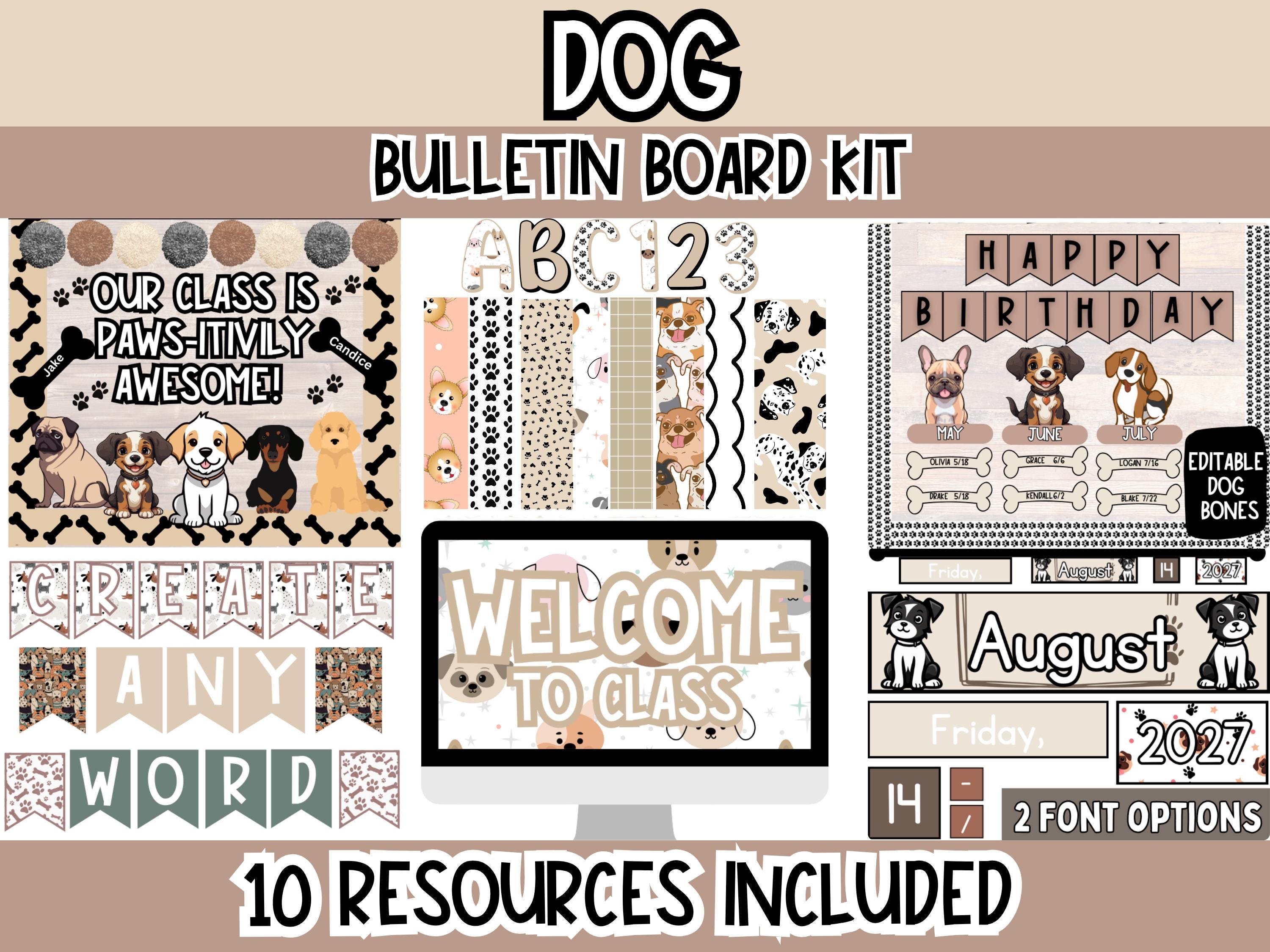 Dog Bulletin Board Bundle | Editable Classroom Decor | Printable Puppy ...