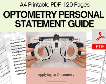 Optometry Personal Statement Guide | Instant Digital Download - Etsy