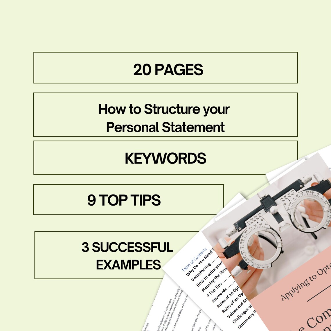 Optometry Personal Statement Guide | Instant Digital Download - Etsy