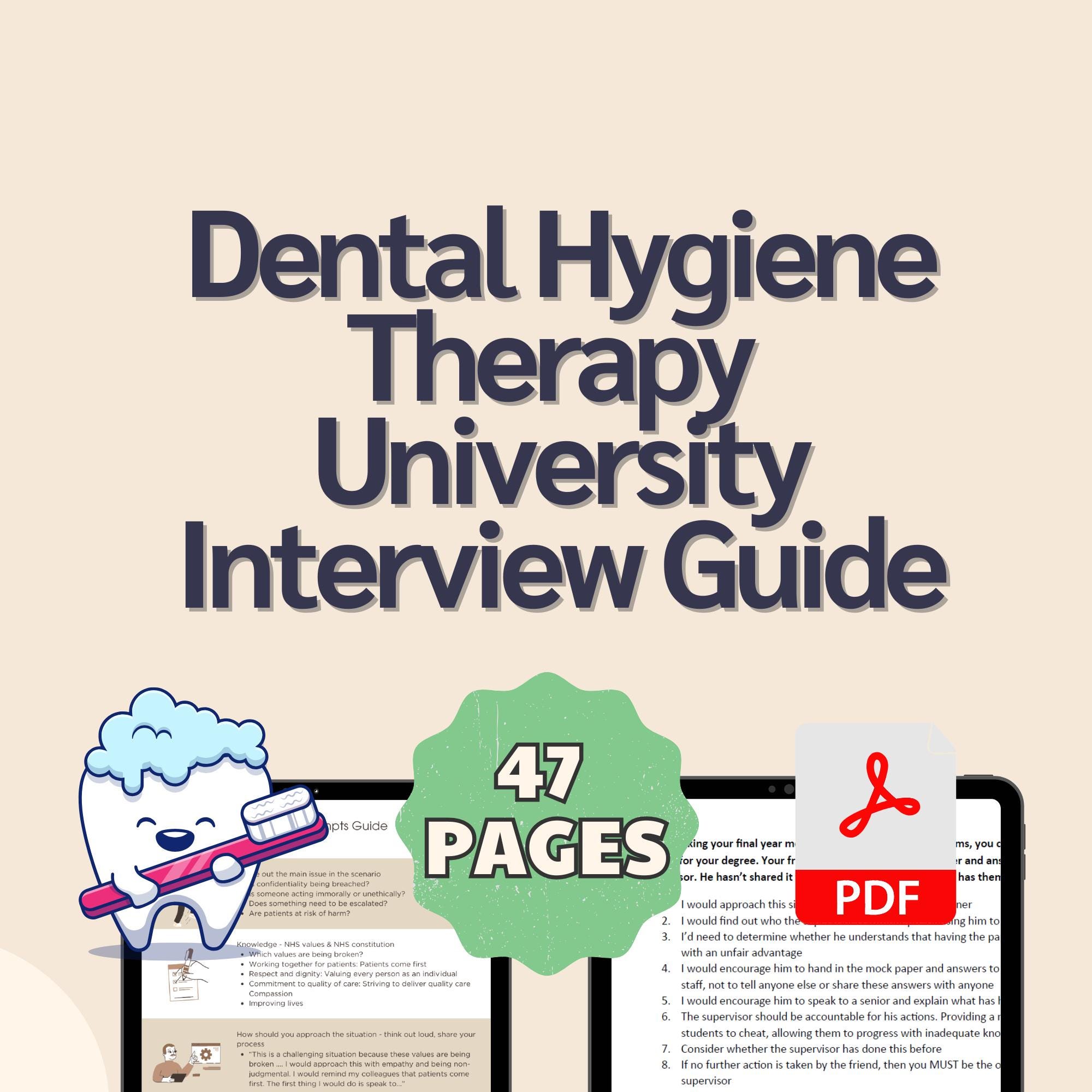 Interview Guide for Dental Hygiene and Dental Therapy Applicants - Etsy