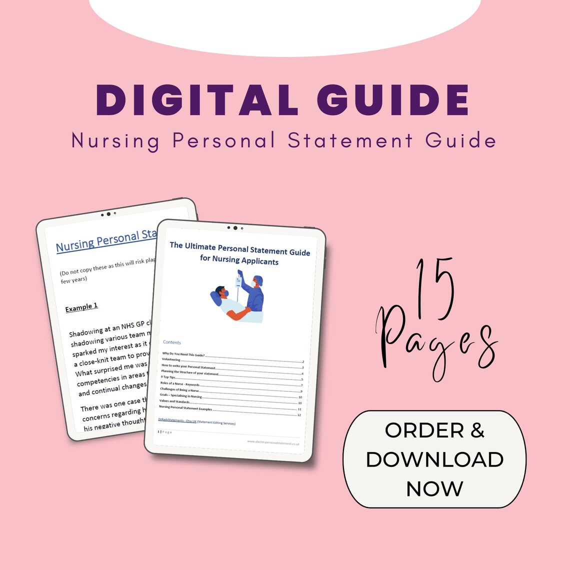 Nursing Personal Statement Guide INSTANT DOWNLOAD Etsy