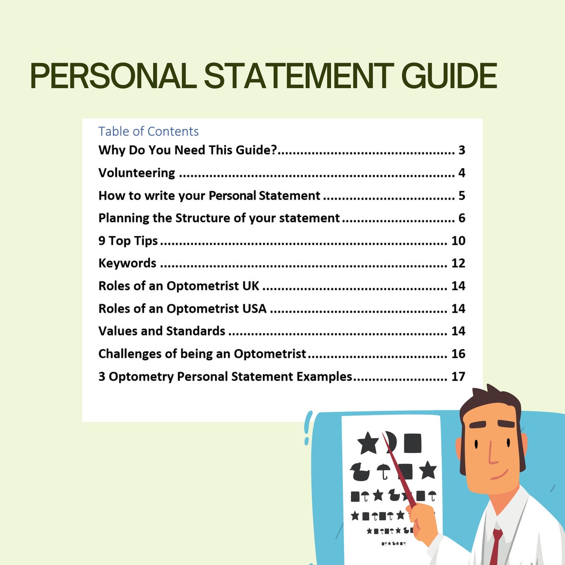 Optometry Personal Statement Guide Instant Digital Download - Etsy