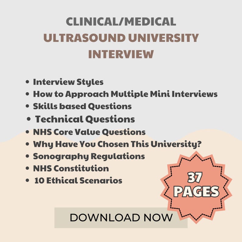 Ultrasound University Interview Guide | U.K | Digital Download - Etsy