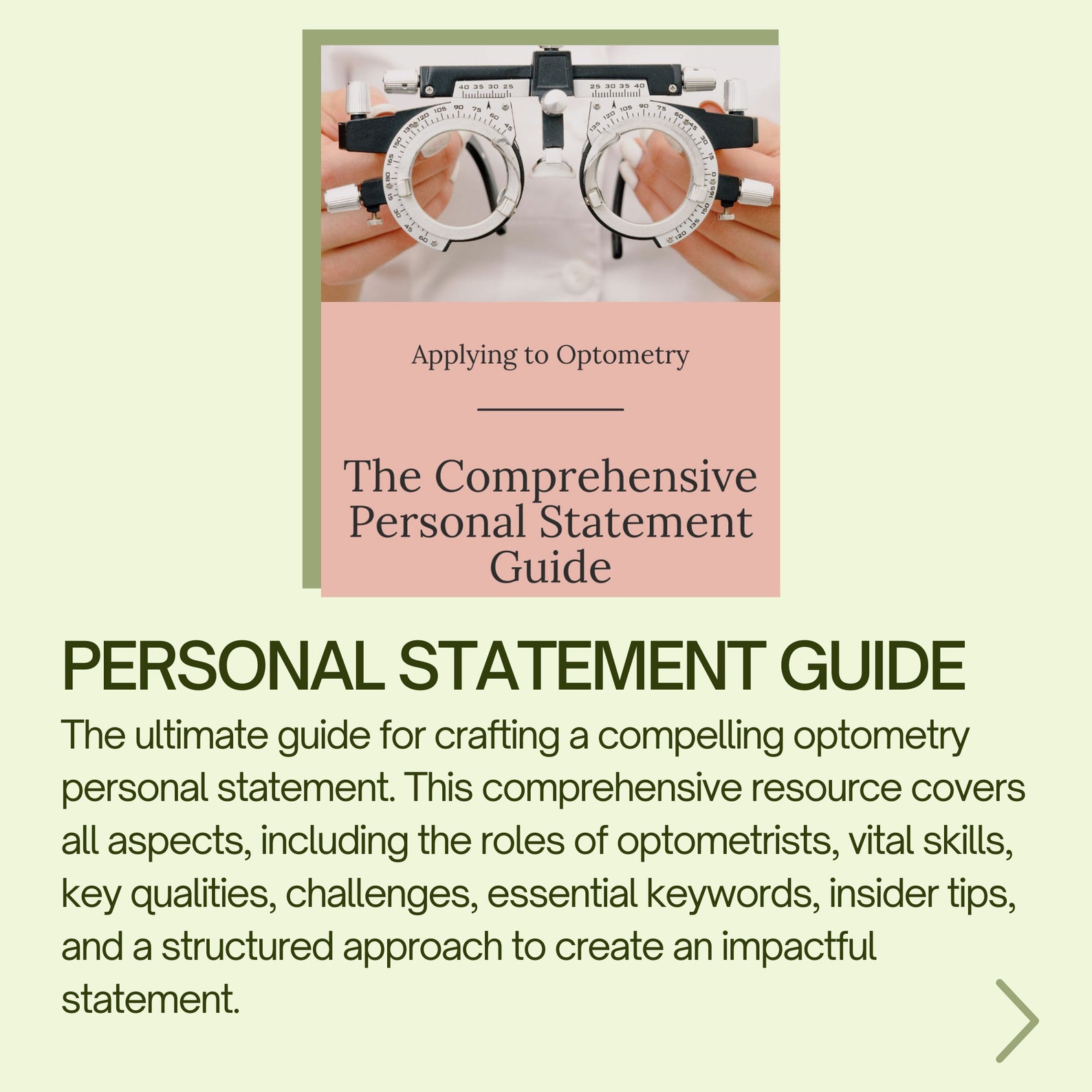 Optometry Personal Statement Guide | Instant Digital Download - Etsy