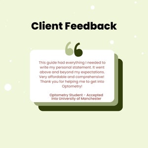 Optometry Personal Statement Guide | Instant Digital Download - Etsy