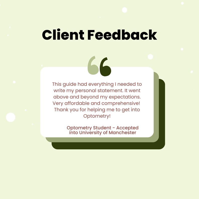 Optometry Personal Statement Guide | Instant Digital Download - Etsy