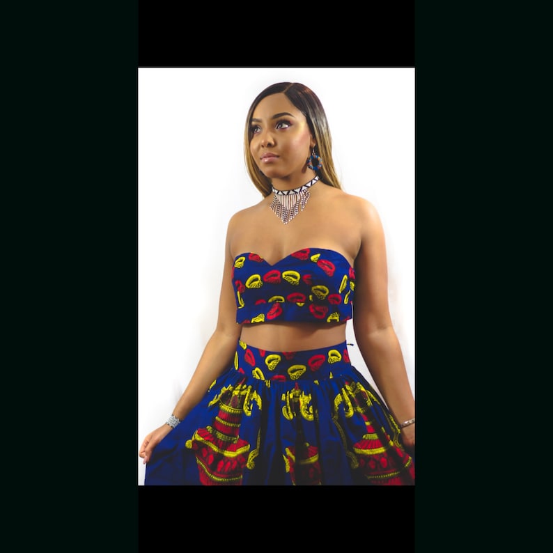 Plus Size Two Piece African Kitenge Skirt Set - Etsy