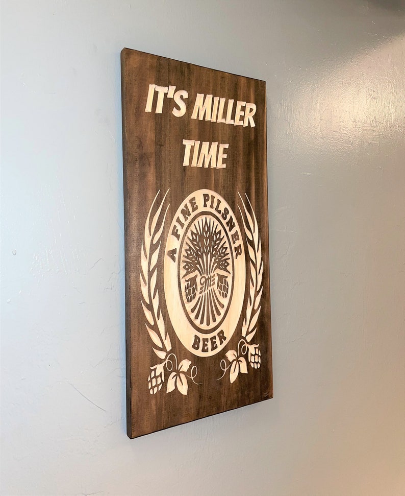 Carved Miller Light Sign - Etsy