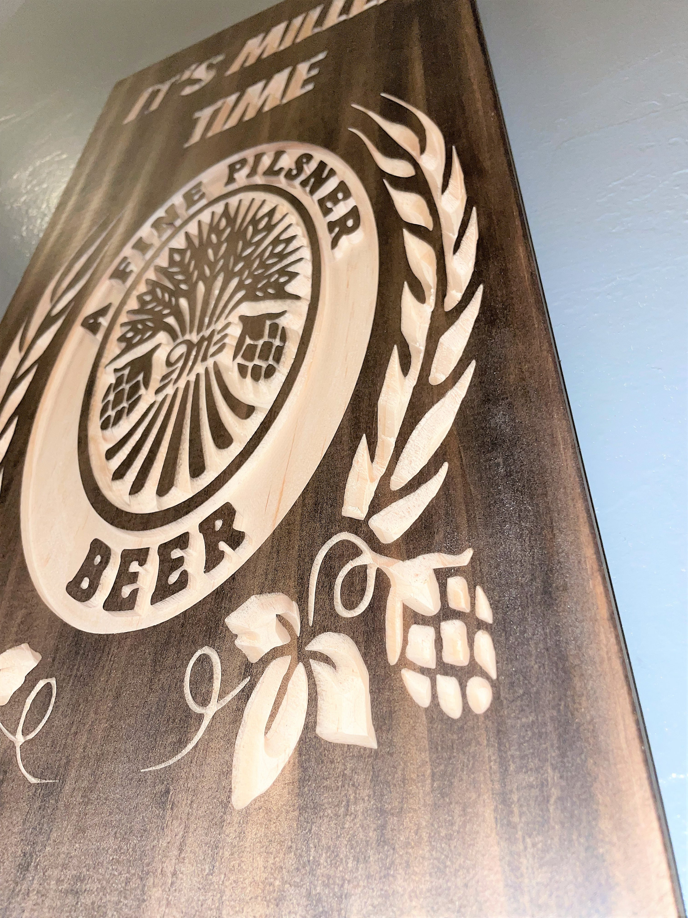 Carved Miller Light Sign - Etsy