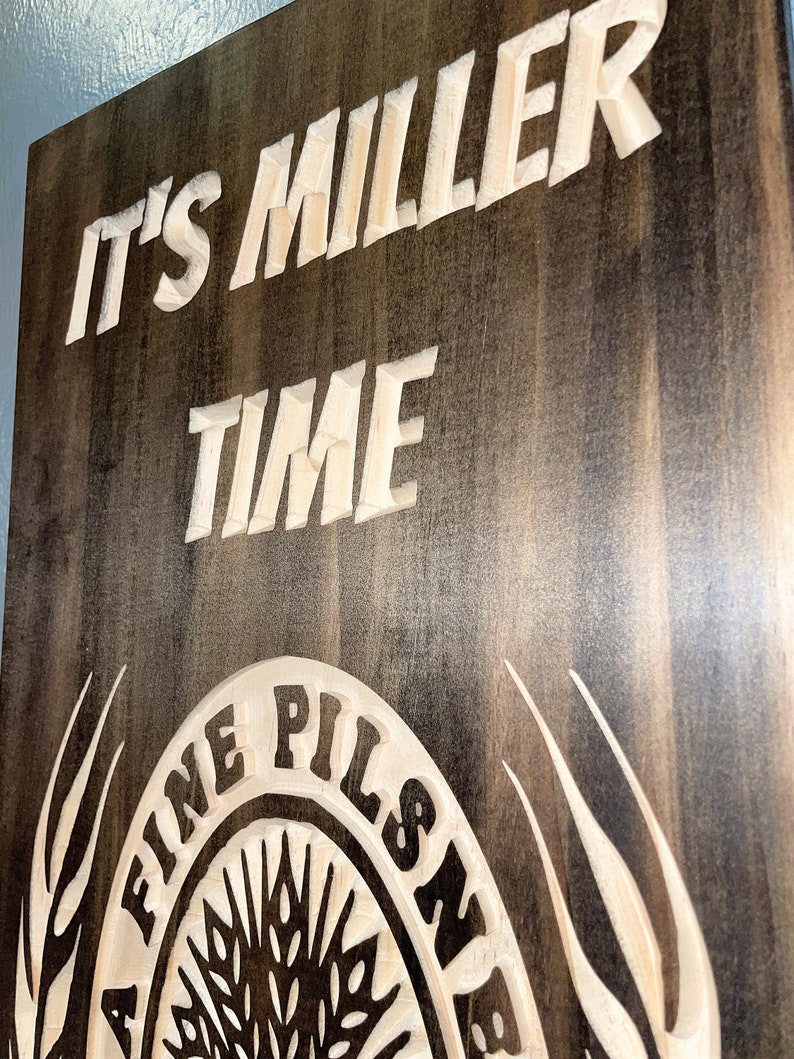 Carved Miller Light Sign - Etsy