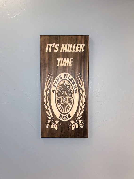 Carved Miller Light Sign - Etsy