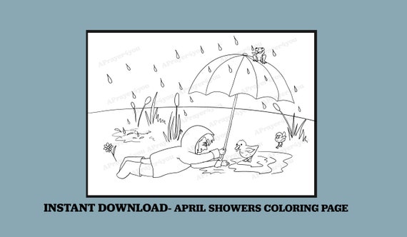 April Showers Coloring Page