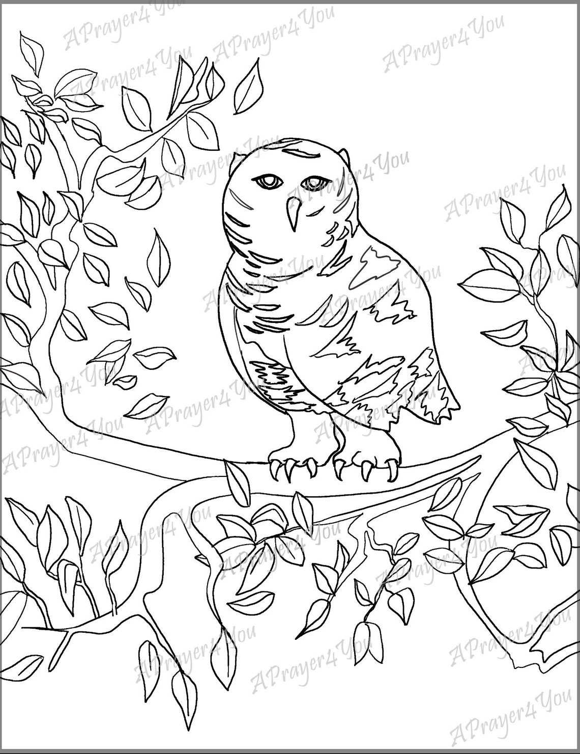 INSTANT DOWNLOAD - Coloring Page Snowy Owl - Etsy