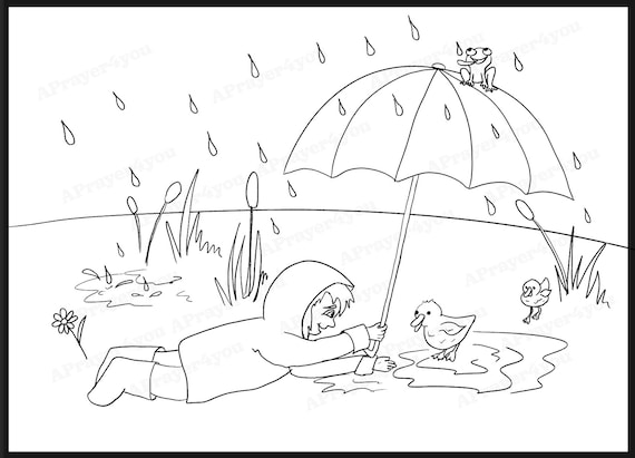 April Showers Coloring Page April Showers Coloring Page — The Doodle