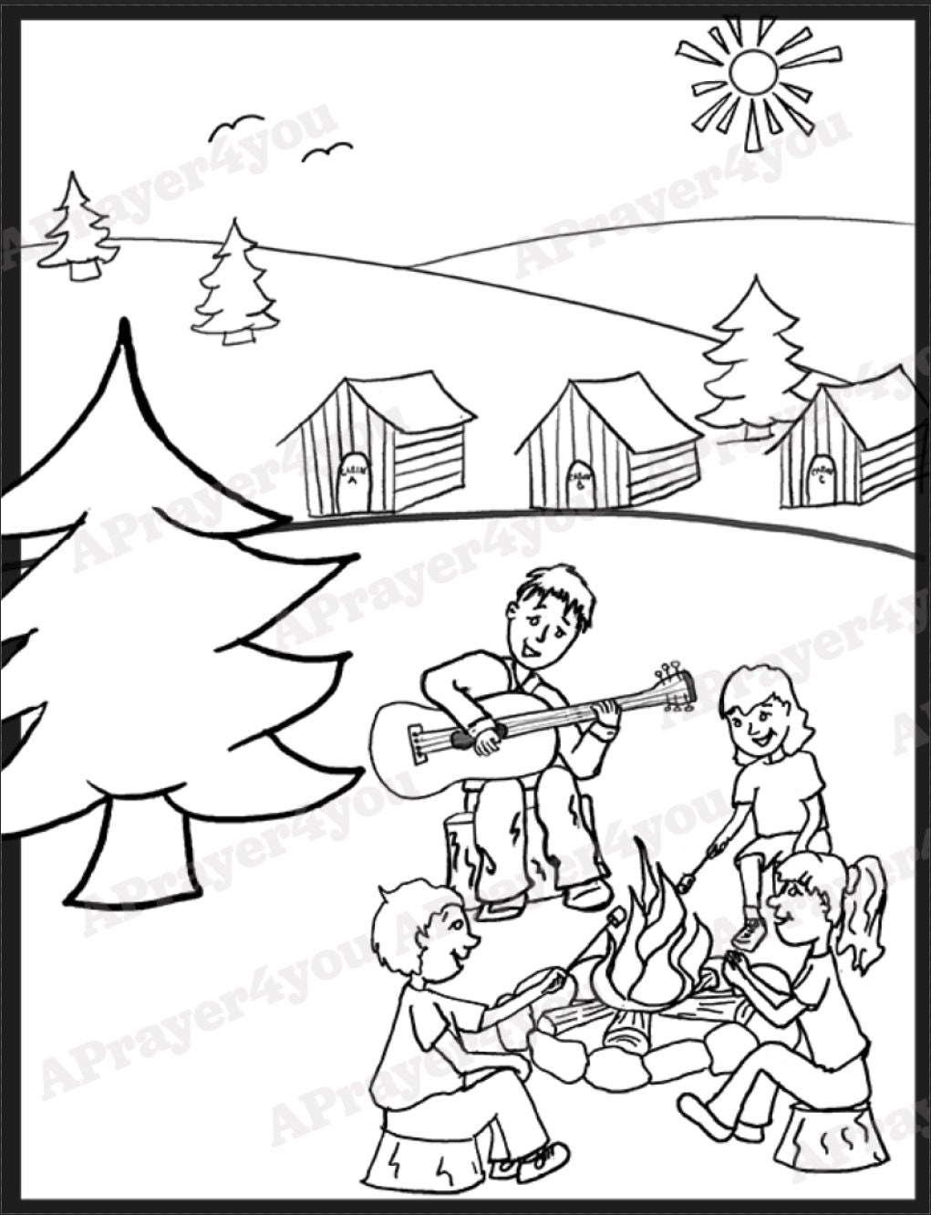 INSTANT DOWNLOAD - Coloring Page - Summer Campfire Fun! - Etsy Canada