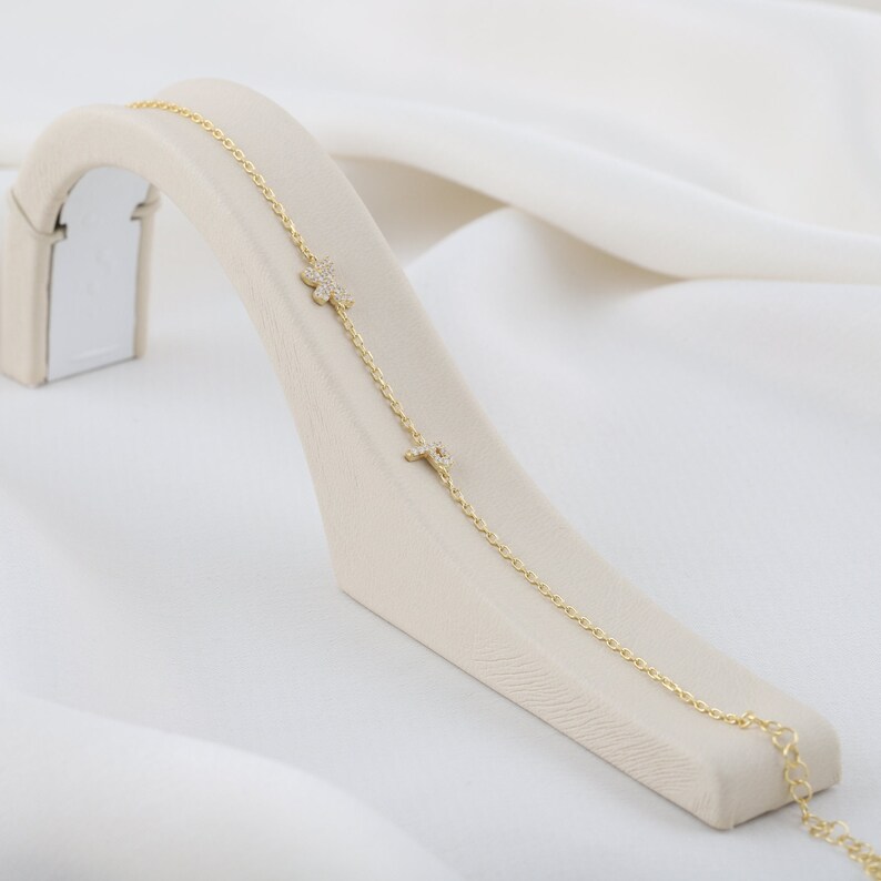 Pave Butterfly Initial Bracelet, Personalized Butterfly Bracelet, Pave Initial Letter Armband - Etsy