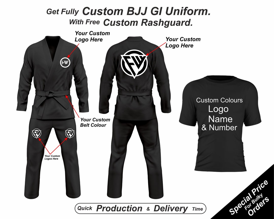 Jiu Jitsu Uniform for Men and Women, Customizable BJJ Gi, Personalized ...